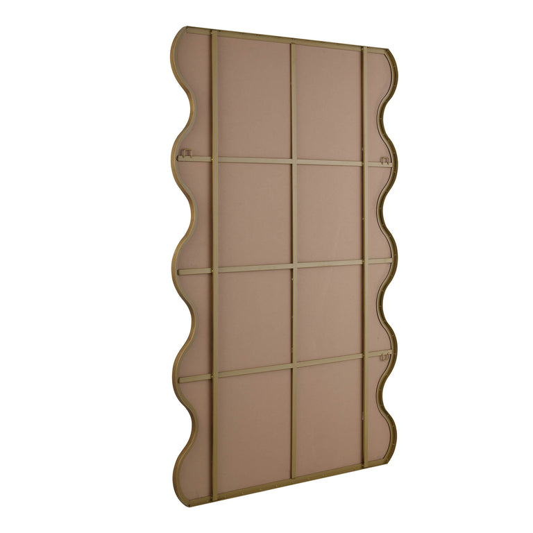 Luisa Wavy Curved Full length Mirror 180 x 110 cm, Gold | daals