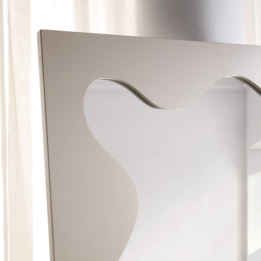 Destin Wave Mirror 160 x 70 cm, Taupe Gloss | daals
