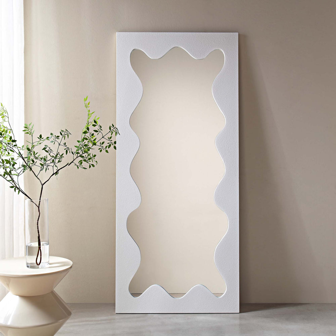 Destin Wave Mirror 160 x 70 cm, White Matte | daals