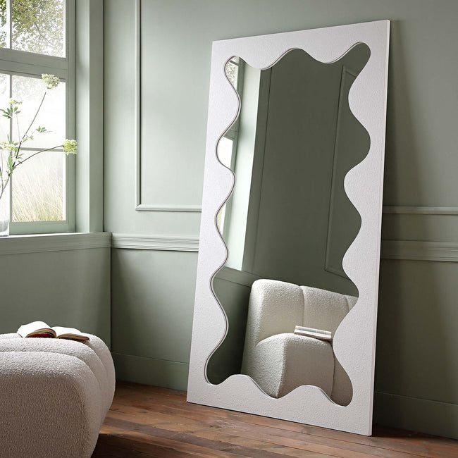 Destin Wave Mirror 180 x 100 cm, White Matte | daals