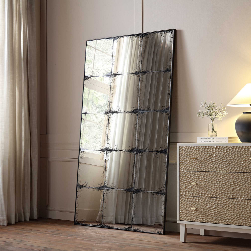 Bibury Antiqued Full Length Mirror Rectangular 180 x 100 cm | daals