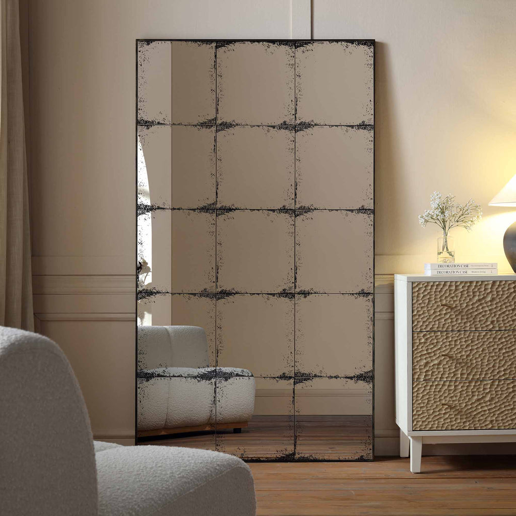 Bibury Antiqued Full Length Mirror Rectangular 180 x 100 cm | daals