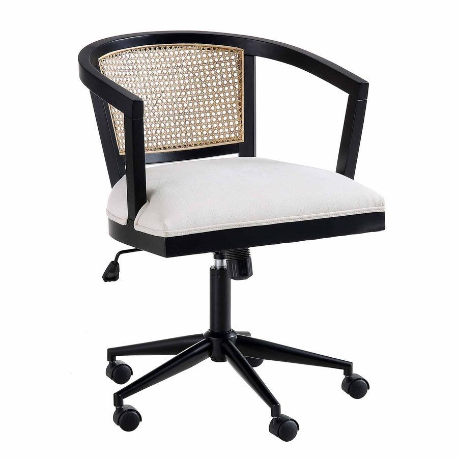 Lucia Natural Cane Swivel Desk Chair | daals