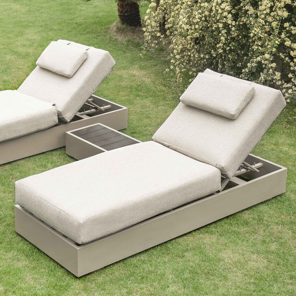 Jardin Aluminium Outdoor Sun Lounger, Pumice | daals