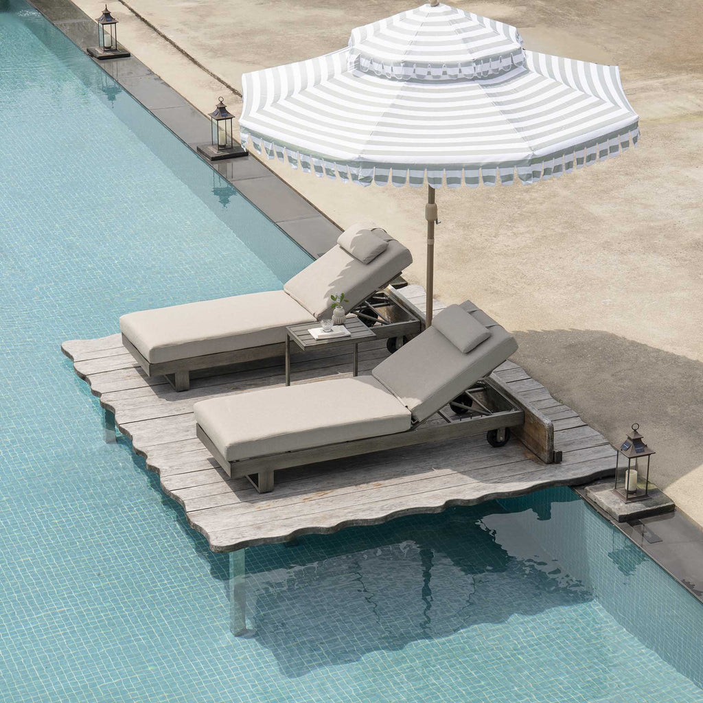 Montrose Aluminium Outdoor Sun Lounger Set, Brushed Silver Oak | daals