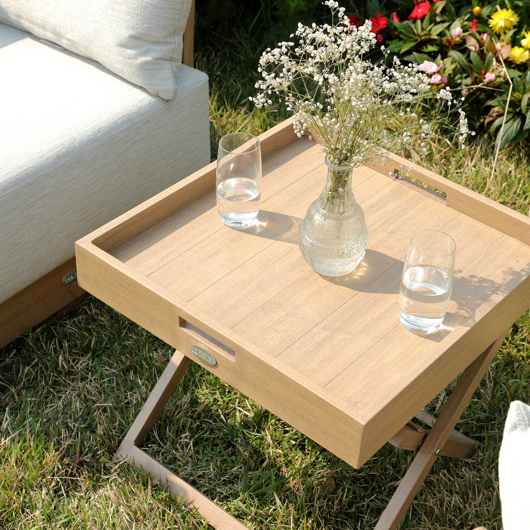 Pedra Rope and Aluminium Outdoor Bistro Set, Natural | daals