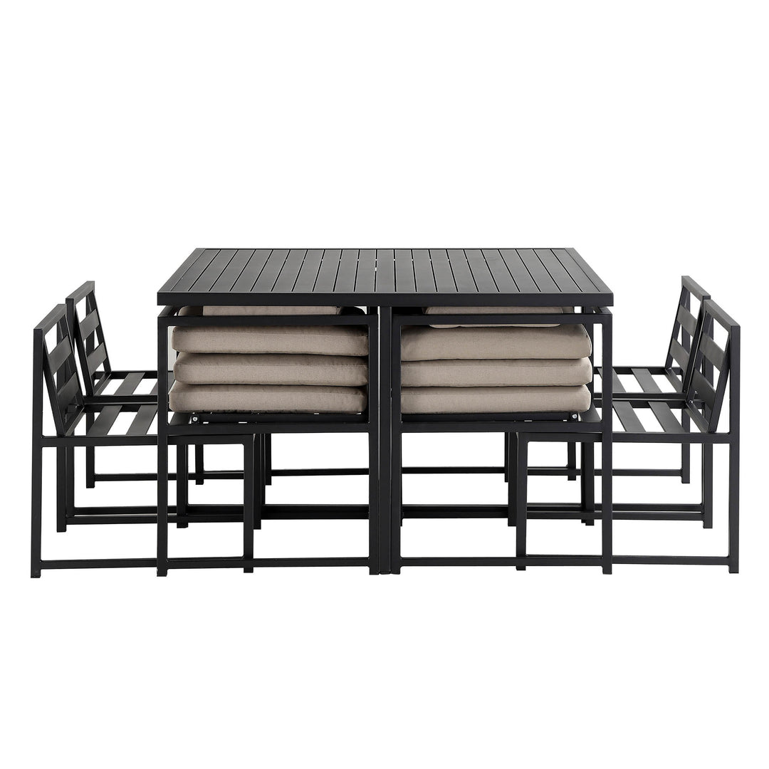 Albany Aluminium 9-Piece Outdoor Cube Dining Set,Taupe | daals