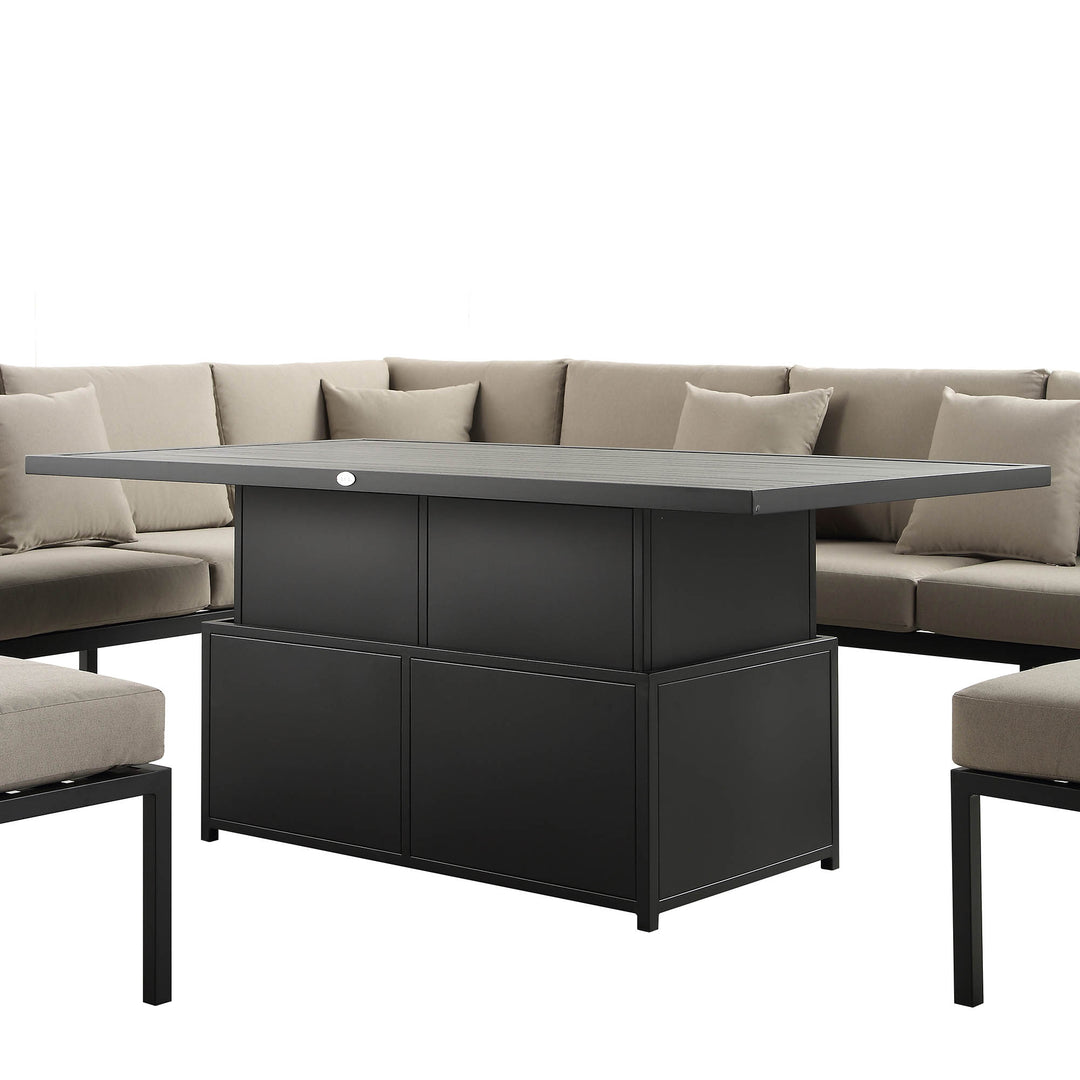 Calabasas Large Outdoor Fabric and Aluminium Corner Casual Dining Set ...