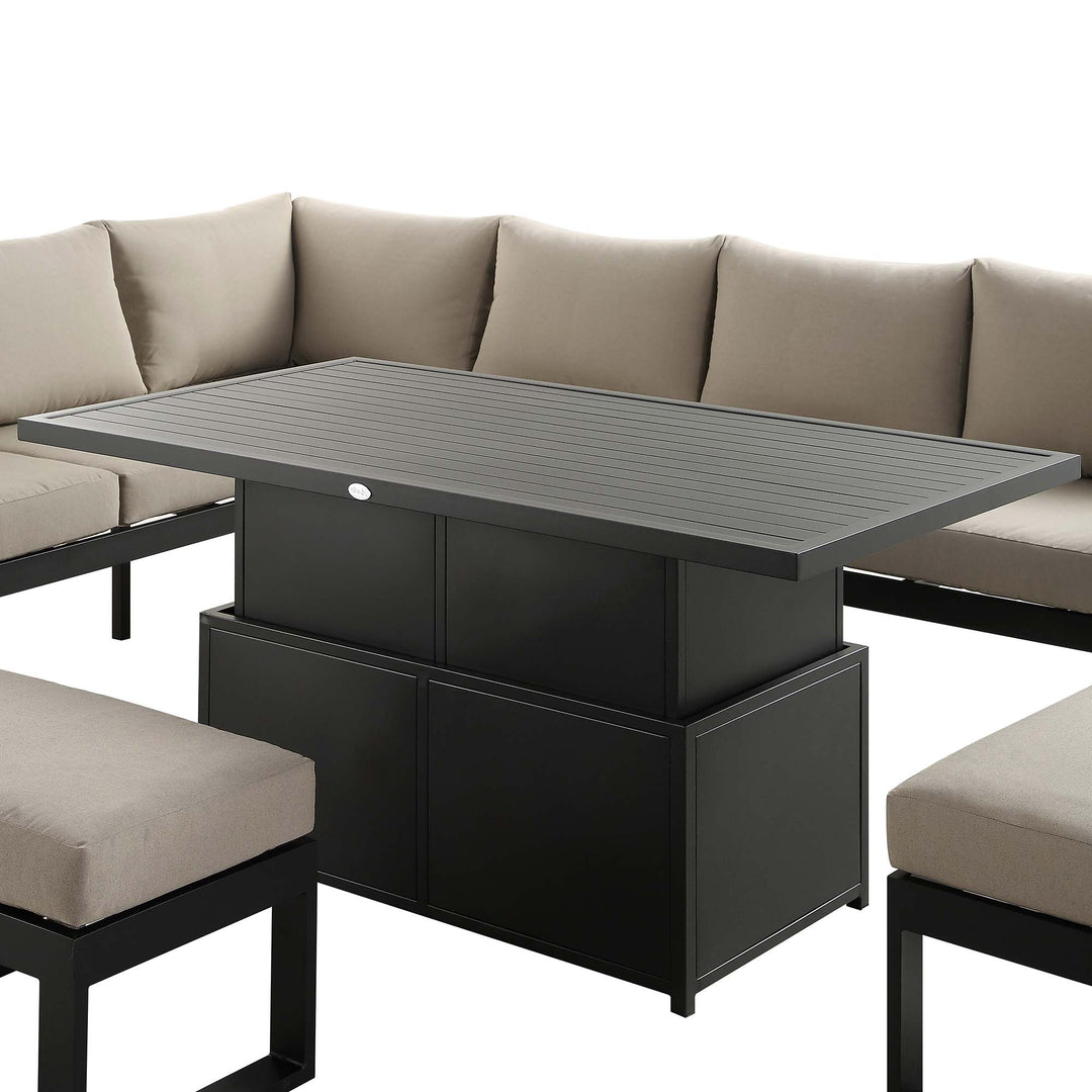 Albany Aluminium Large Corner Casual Dining Set with Rising Table, Tau ...