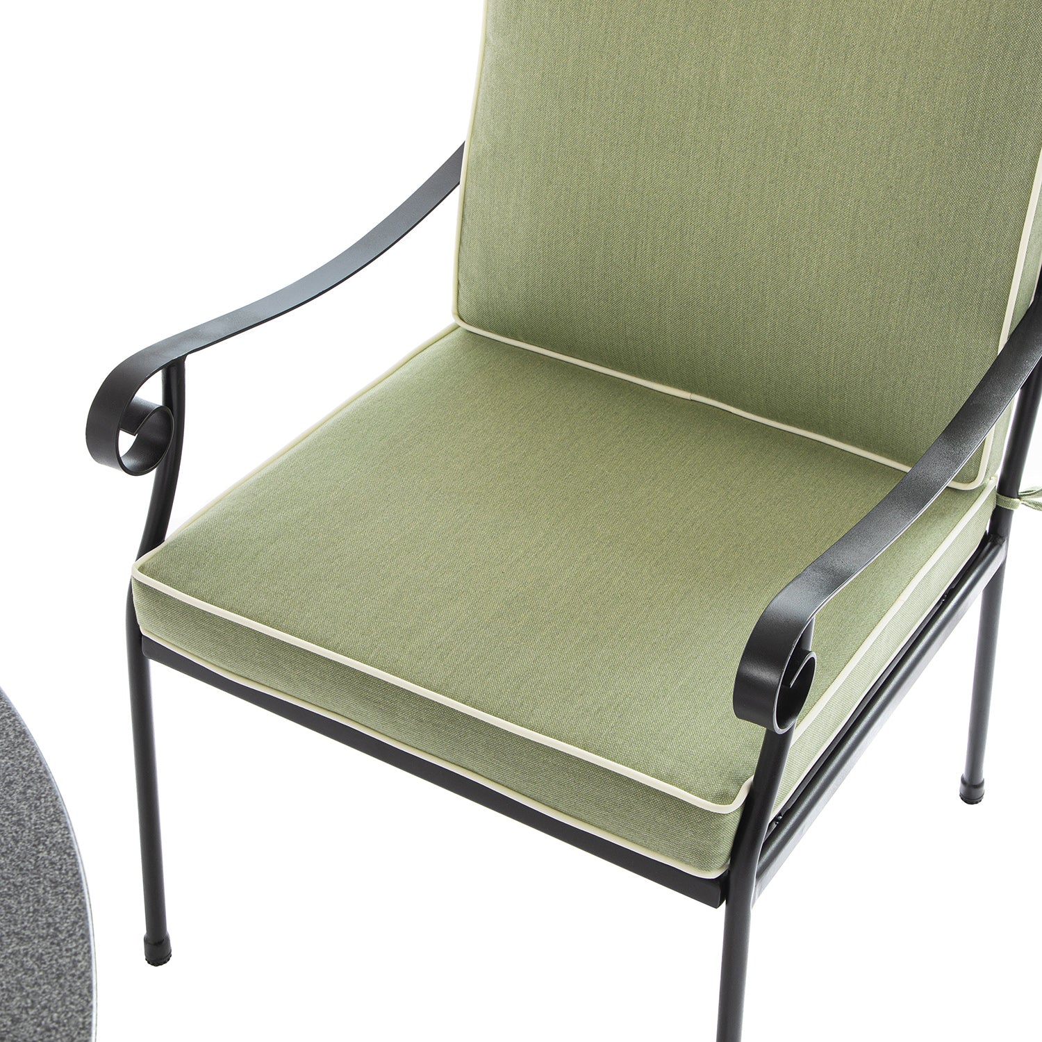 Haymes Indoor and Outdoor Metal 4-Seater Round Dining Set, Reseda Gree ...