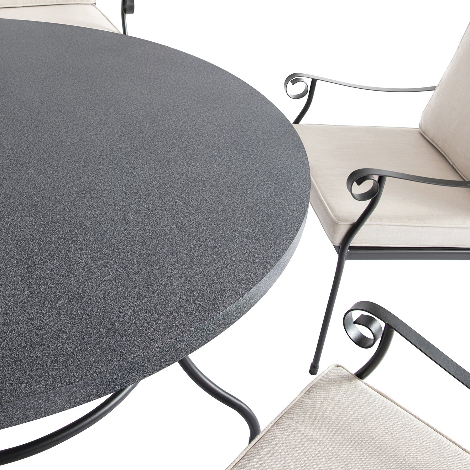 Haymes Indoor and Outdoor Metal 6-Seater Round Dining Set, Beige | daals