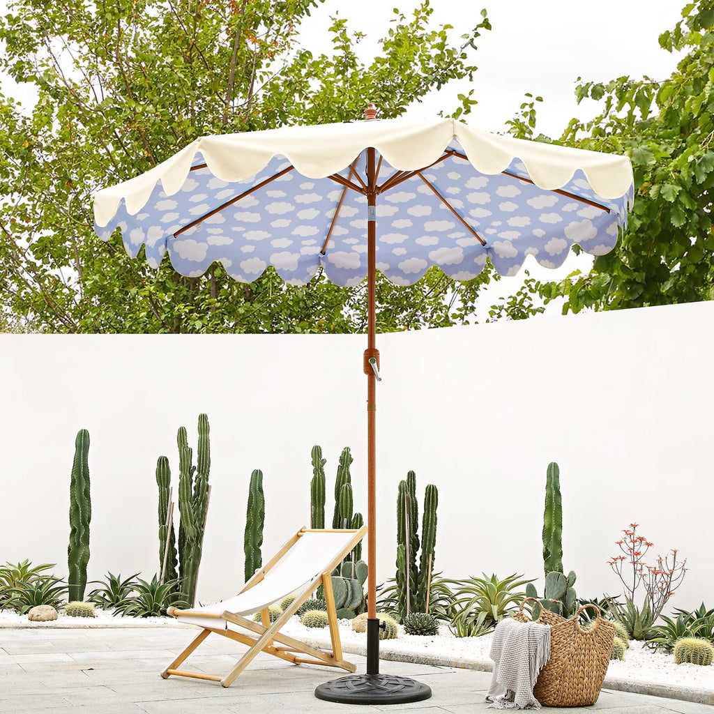 Cloud Pattern 2.6M Octagonal Tassel Parasol with Aluminium Tilt | daals