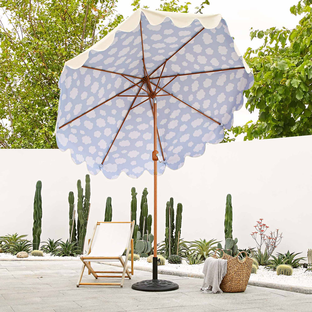 Cloud Pattern 2.6M Octagonal Tassel Parasol with Aluminium Tilt | daals