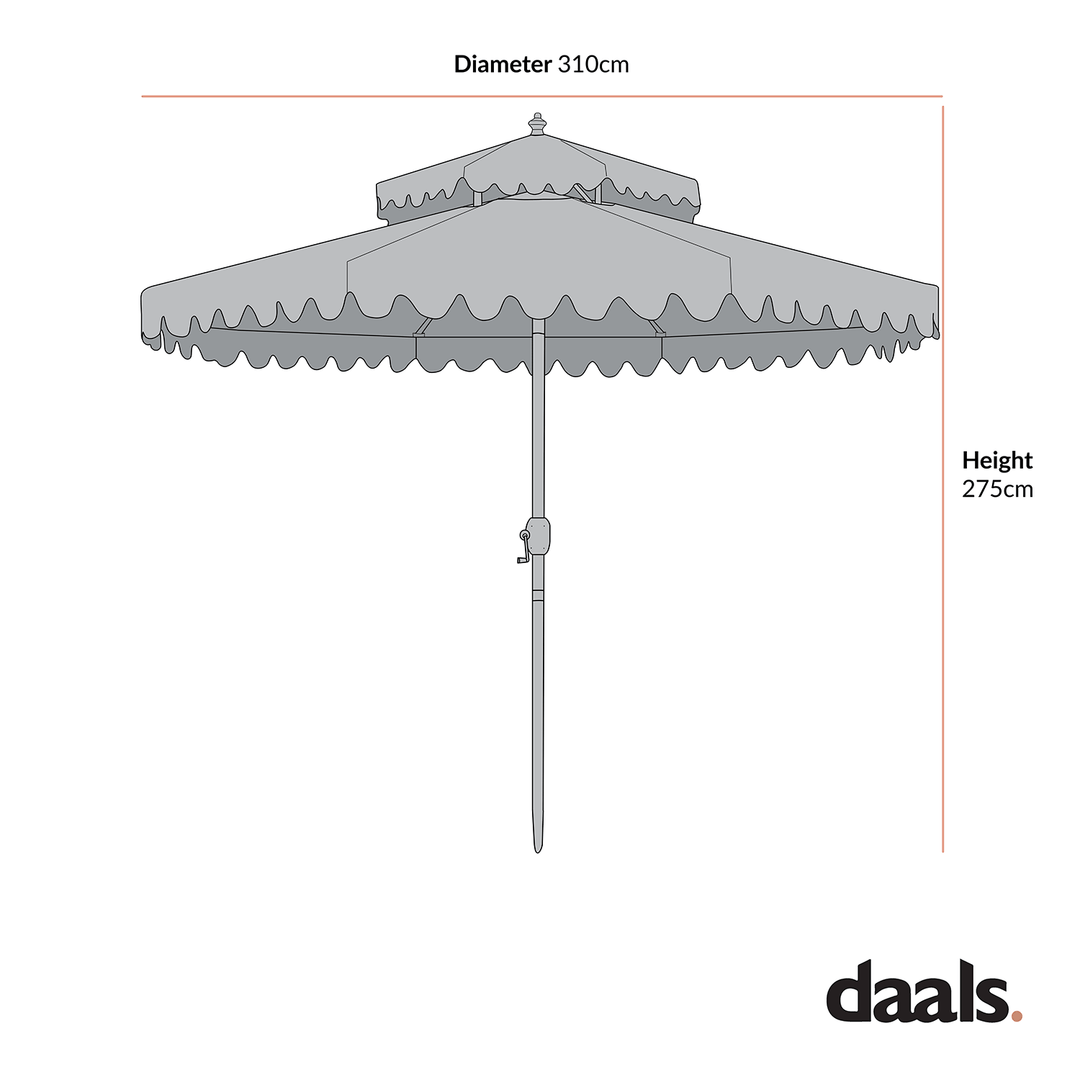 Fabienne Beige 3M Octagonal Double Top Crank and Tilt Parasol with Gre ...
