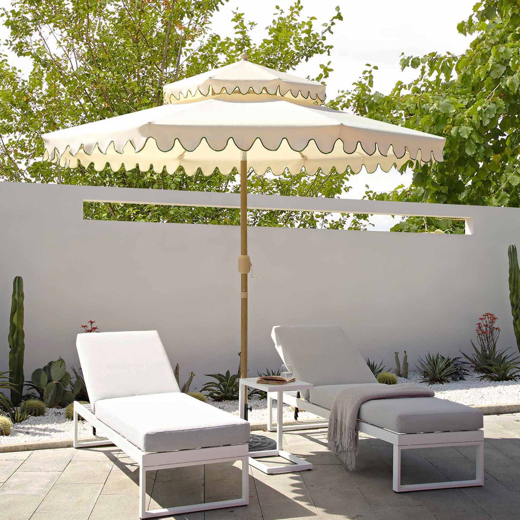 Fabienne Beige 3M Octagonal Double Top Crank and Tilt Parasol with Gre ...