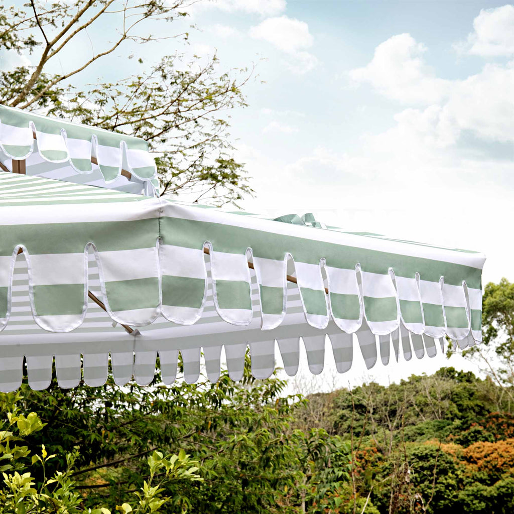 Fabienne Sage Green and White Striped 3M Double Top Crank and Tilt Par ...