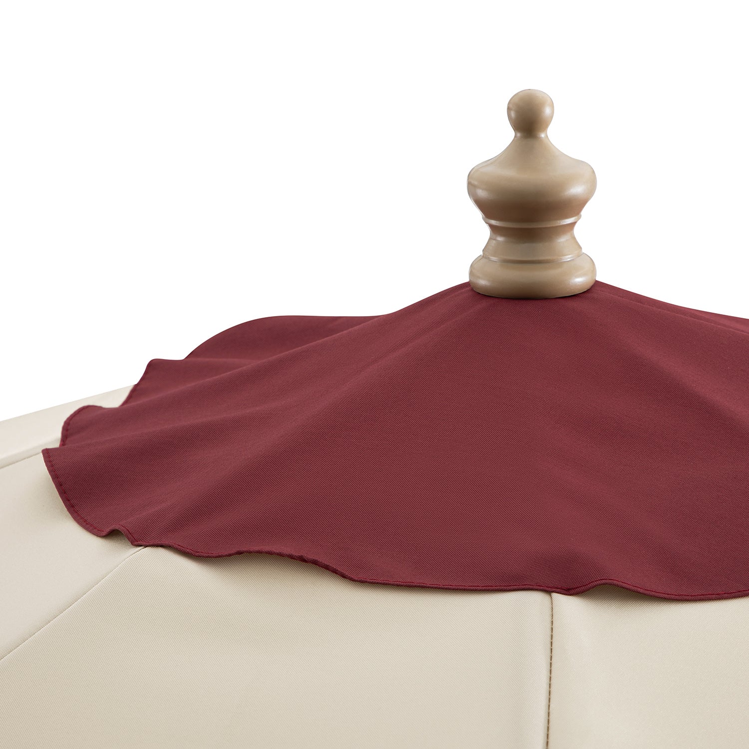 Margaux Scalloped Garden Tilt Parasol, Redcurrant and Beige | daals