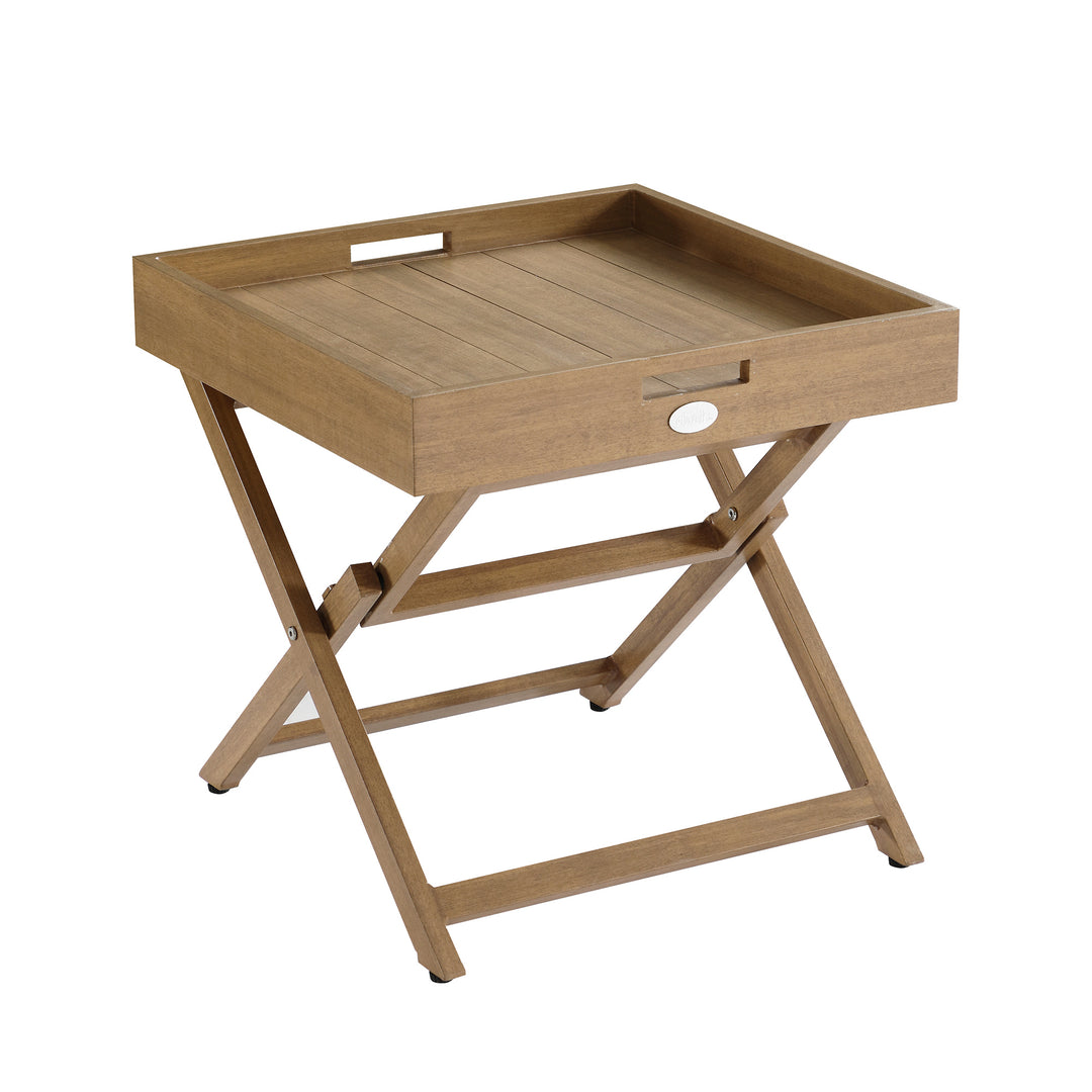 Pedra Aluminium Outdoor Side Tray Table, Natural | daals