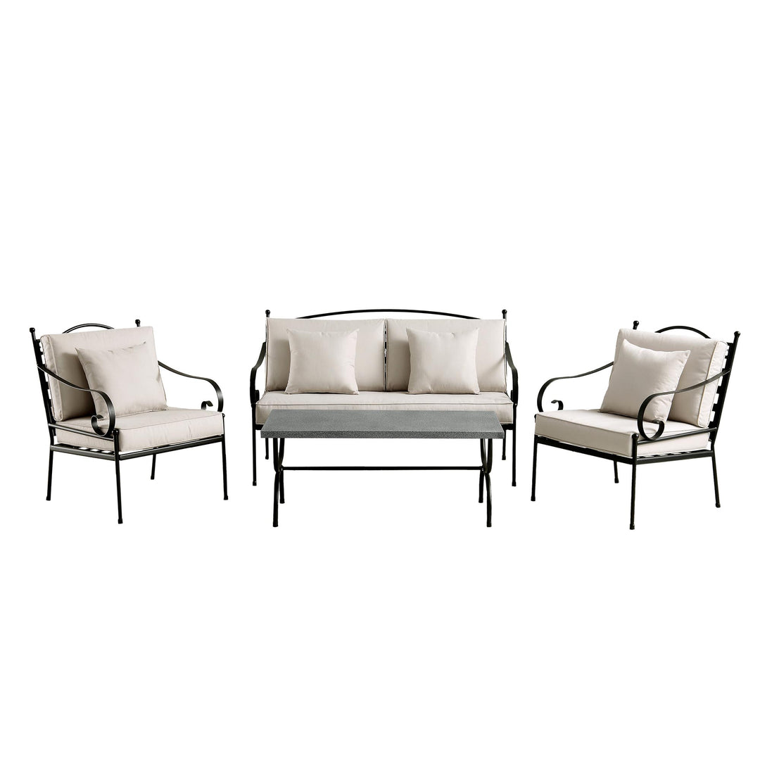 Haymes Indoor and Outdoor Metal Sofa Set with Coffee Table | daals