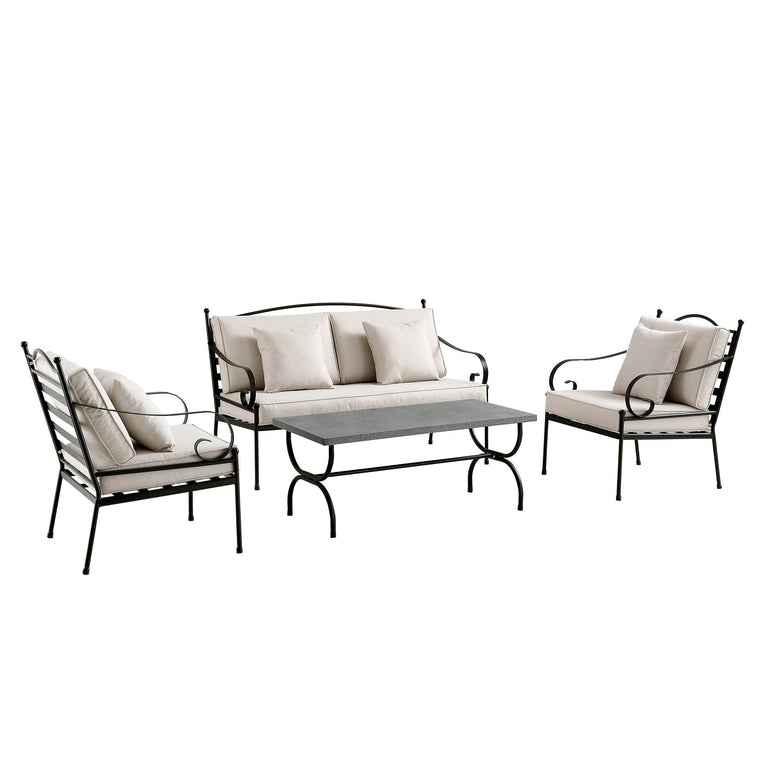 Haymes Indoor and Outdoor Metal Sofa Set with Coffee Table | daals
