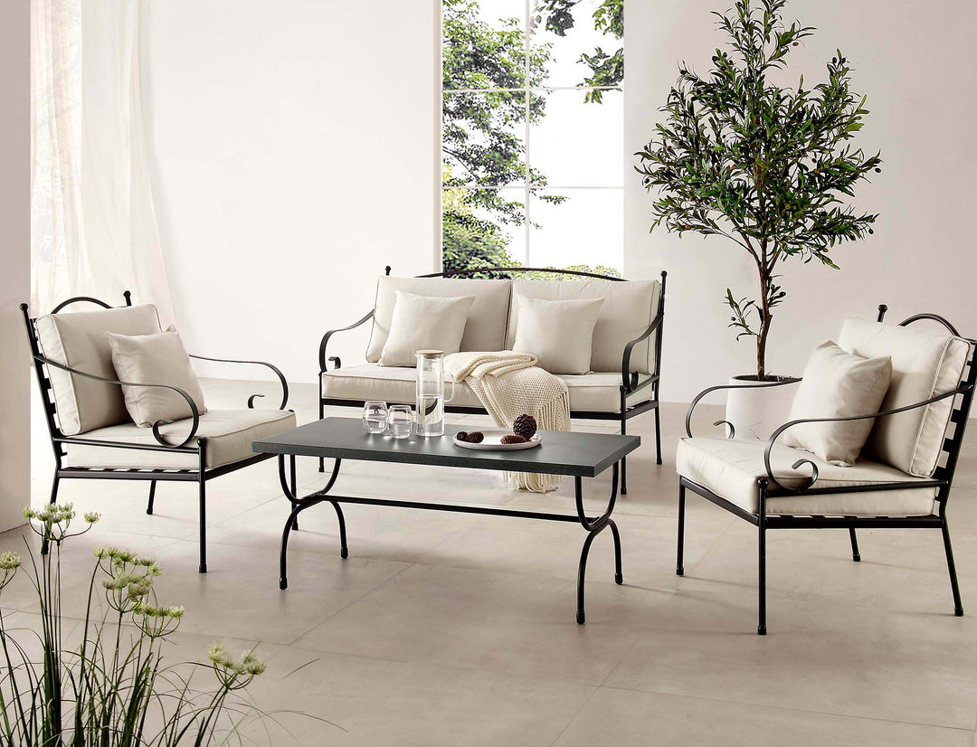 Haymes Indoor and Outdoor Metal Sofa Set with Coffee Table | daals