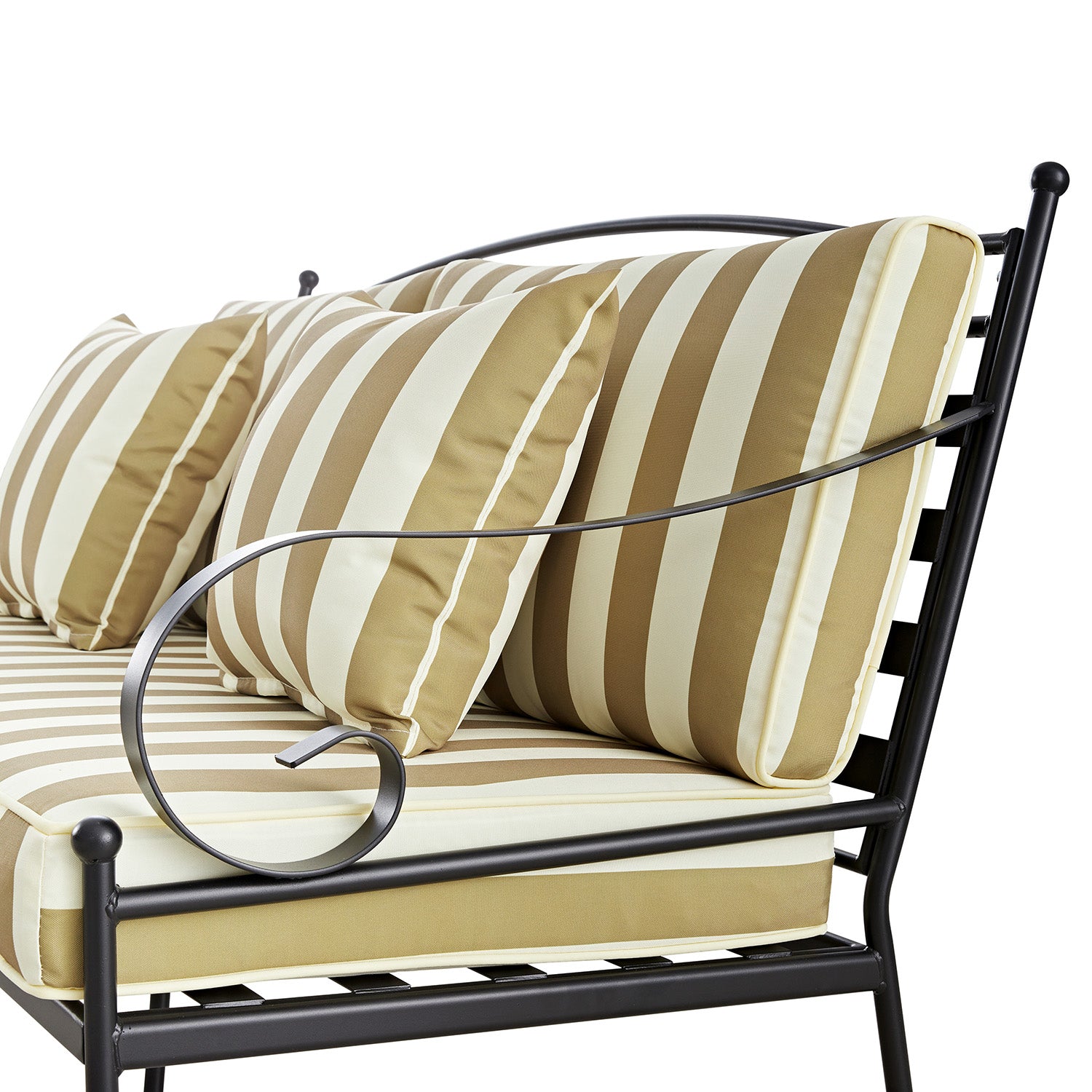 Haymes Indoor and Outdoor Metal Sofa Set with Coffee Table, Khaki Stri ...