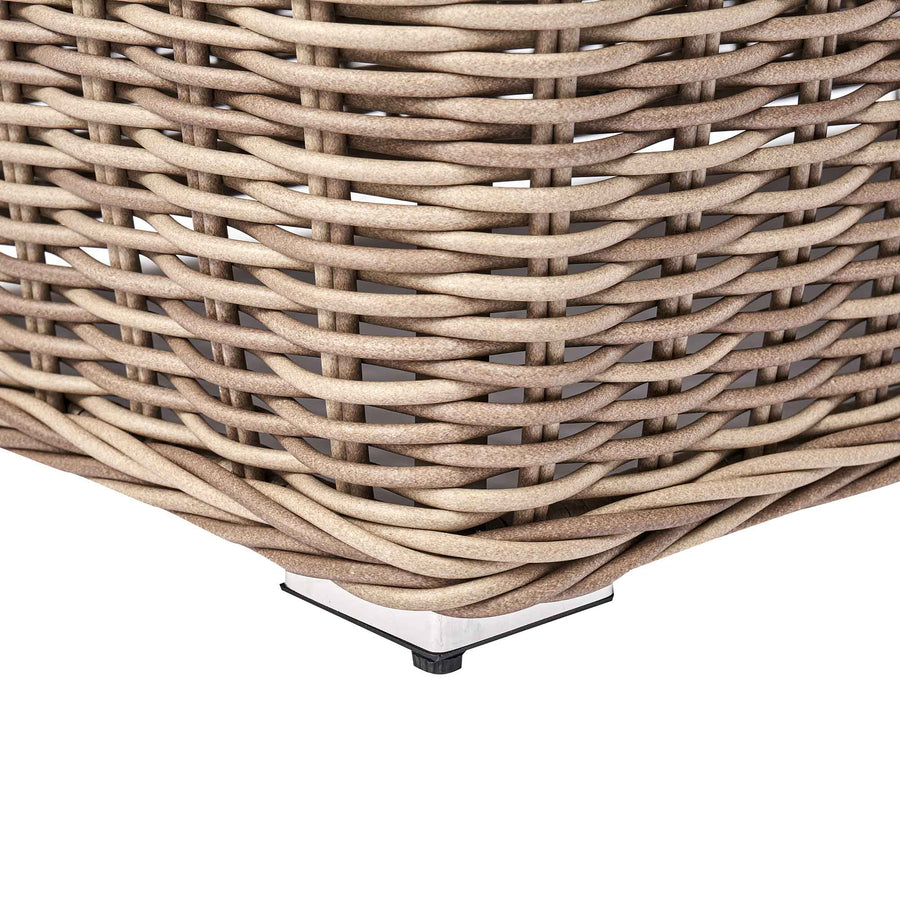 Bellagio Round Wicker Sofa Set with Firepit Coffee Table, Natural | daals