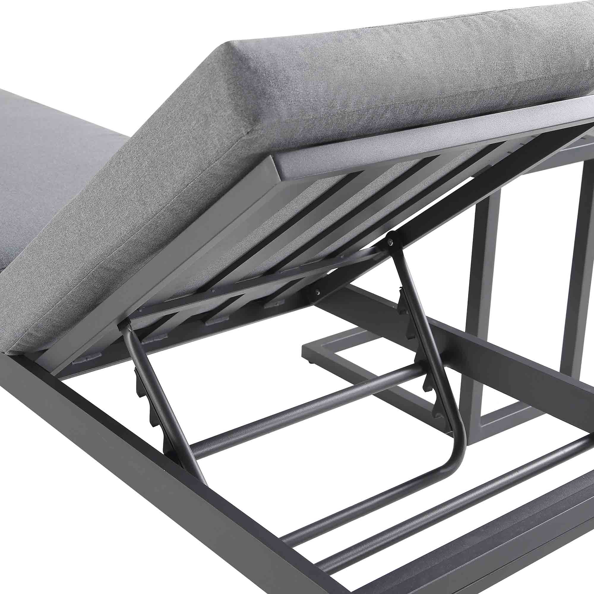 Albany Aluminium Sun Lounger and Side Table Set, Grey | daals
