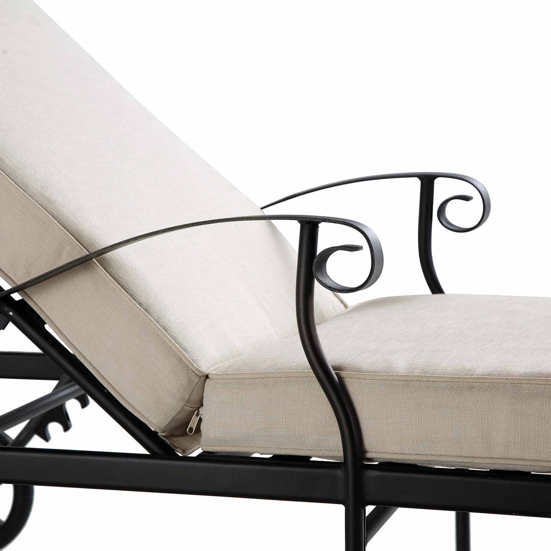 Haymes Metal Sun Lounger with Wheels | daals