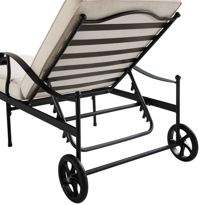 Haymes Metal Sun Lounger with Wheels | daals