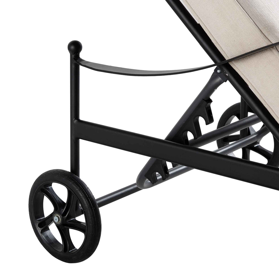 Haymes Metal Sun Lounger with Wheels | daals