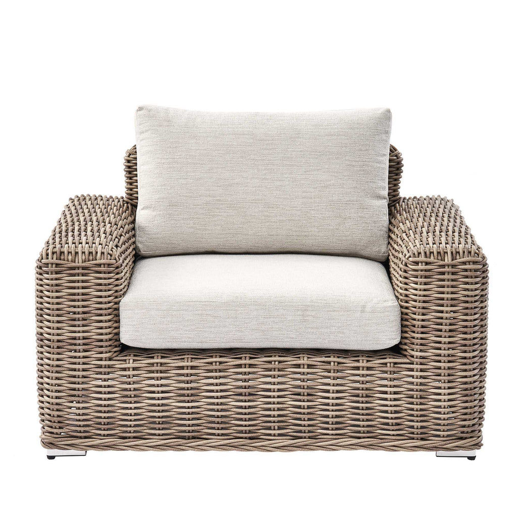 Bellagio Round Wicker Outdoor 1-Seater Sofa, Natural | daals