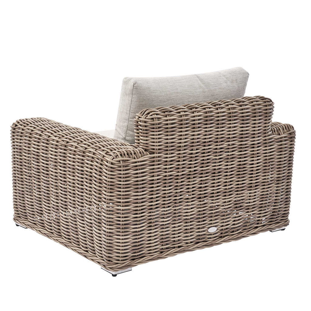 Bellagio Round Wicker Outdoor 1-Seater Sofa, Natural | daals