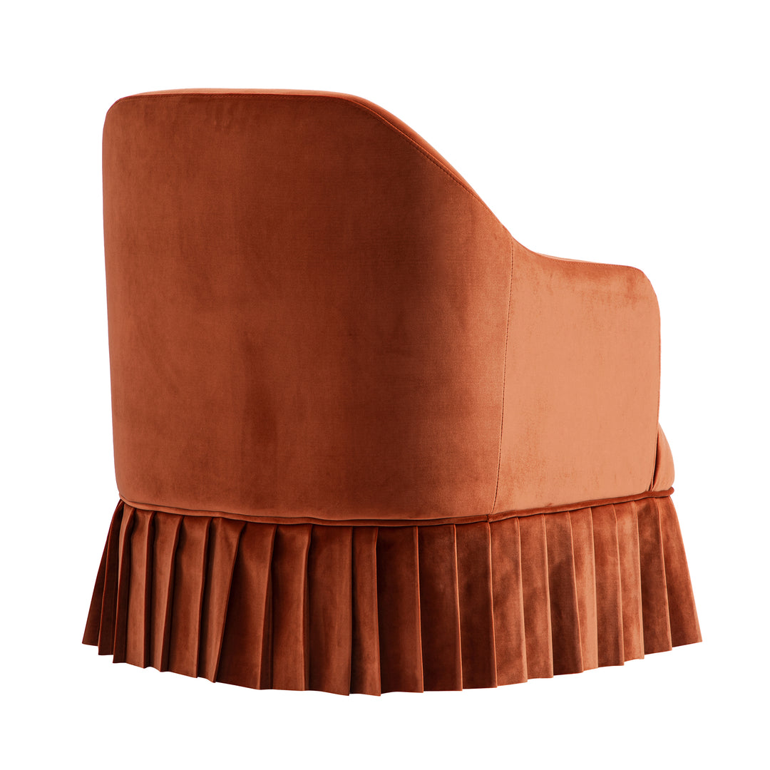 Calliope Skirted Armchair, Rust Velvet | daals