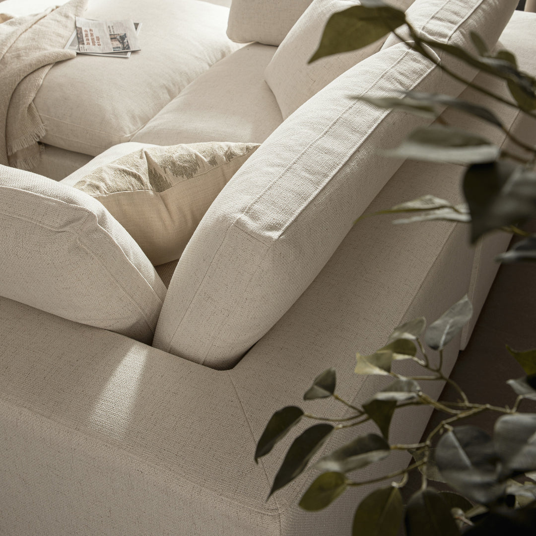 Lutyens Beige Linen Blend Modular Sofa, 2-Piece Chaise | daals