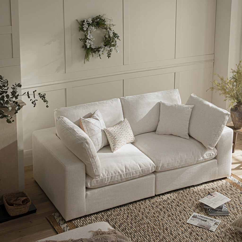 Lutyens Beige Linen Blend Modular Sofa, 2-Piece | daals