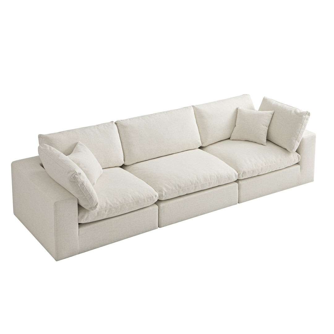 Lutyens Beige Linen Blend Modular Sofa, 3-Piece | daals