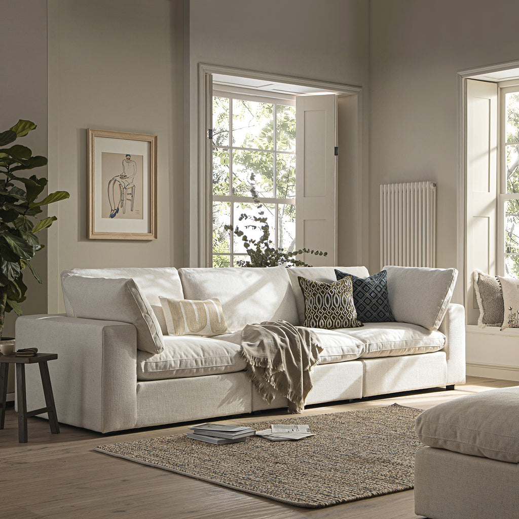 Lutyens Beige Linen Blend Modular Sofa, 3-Piece | daals