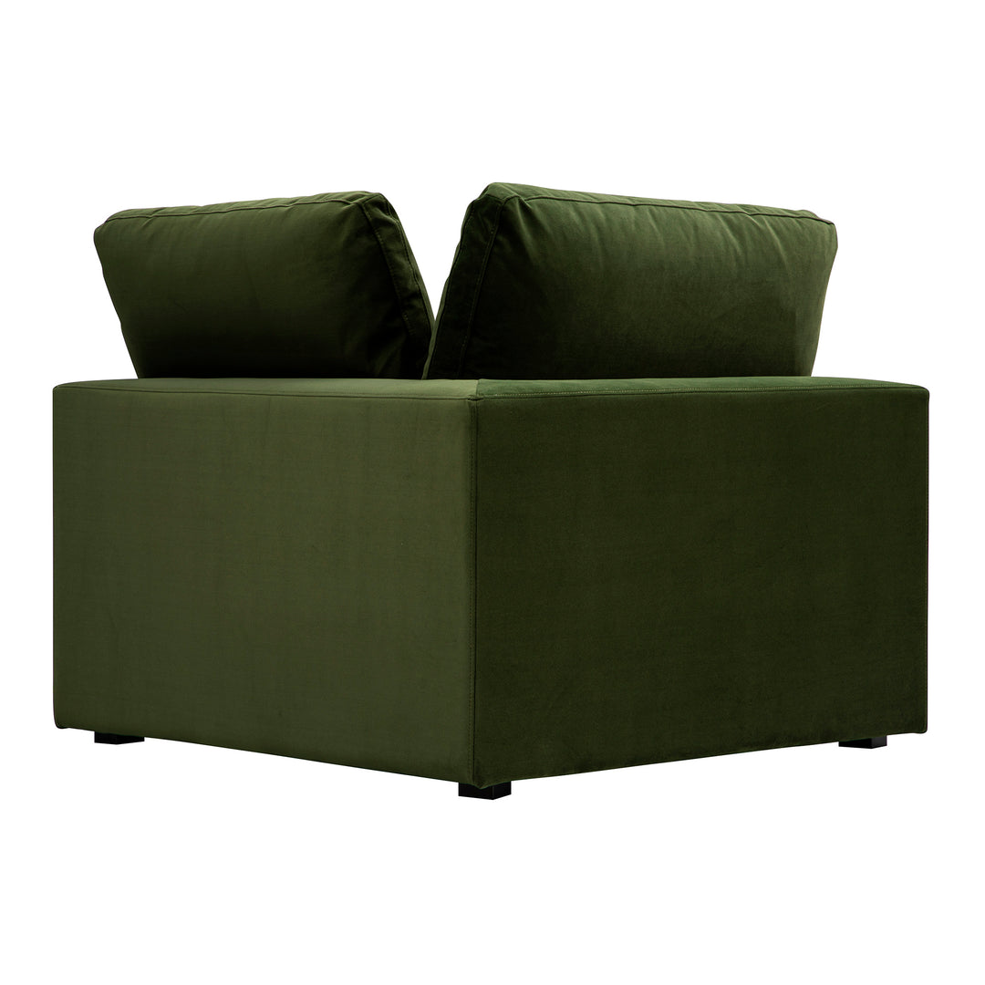 Lutyens Moss Green Velvet Modular Sofa, Corner Unit | daals