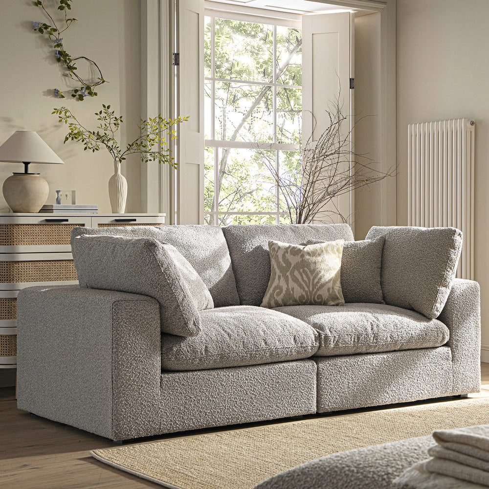 Lutyens Taupe Boucle Modular Sofa, 2-Piece | daals