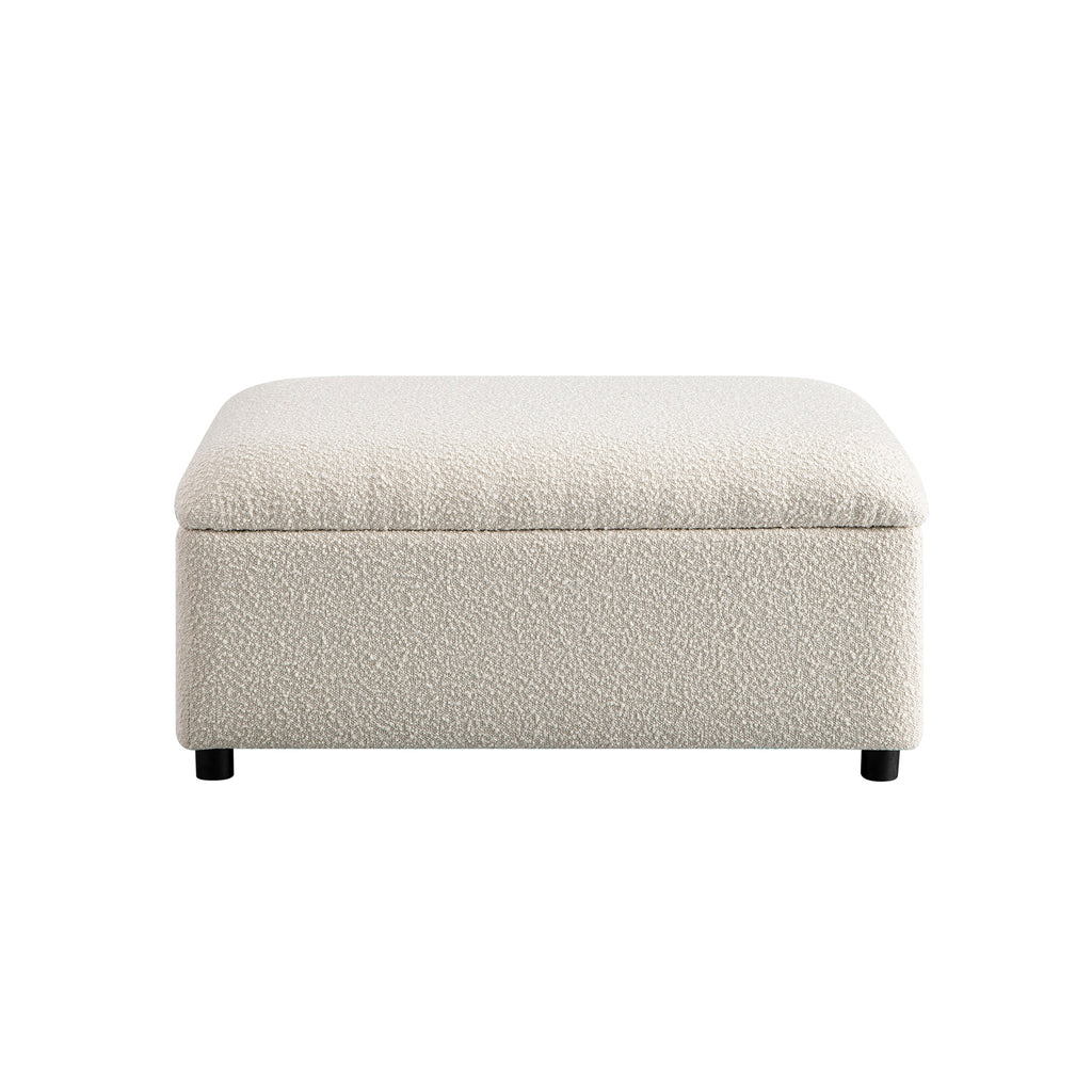 Magda Fold-Out Single Bed in an Ottoman, Beige Boucle | daals