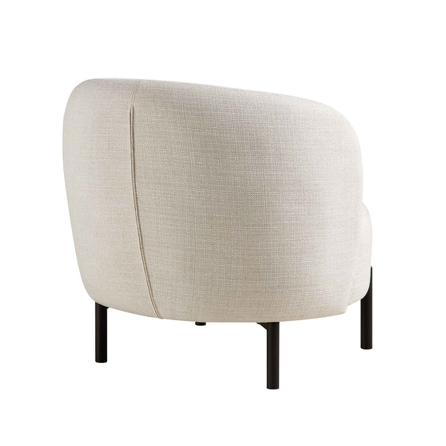 Amboise Armchair with Ball Cushion, Beige Linen Blend | daals