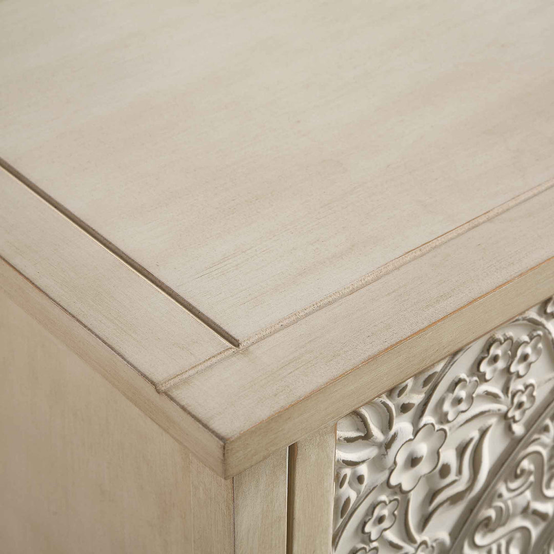 Chantilly Whitewashed Carved Small Sideboard | daals