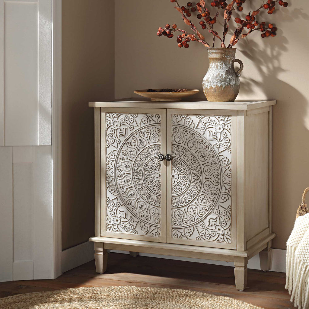 Chantilly Whitewashed Carved Small Sideboard | daals