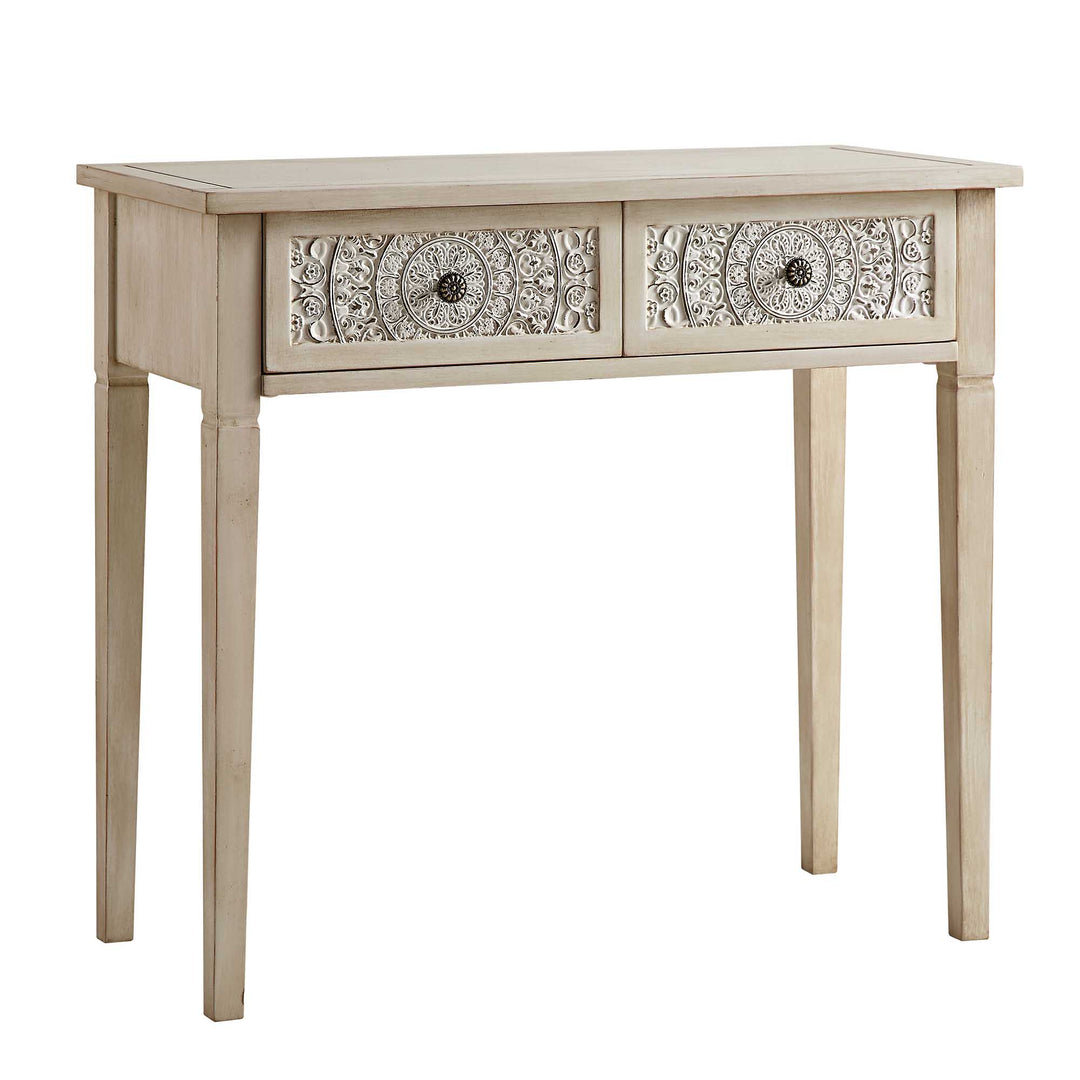 Chantilly Whitewashed Carved Console/ Dressing Table | daals