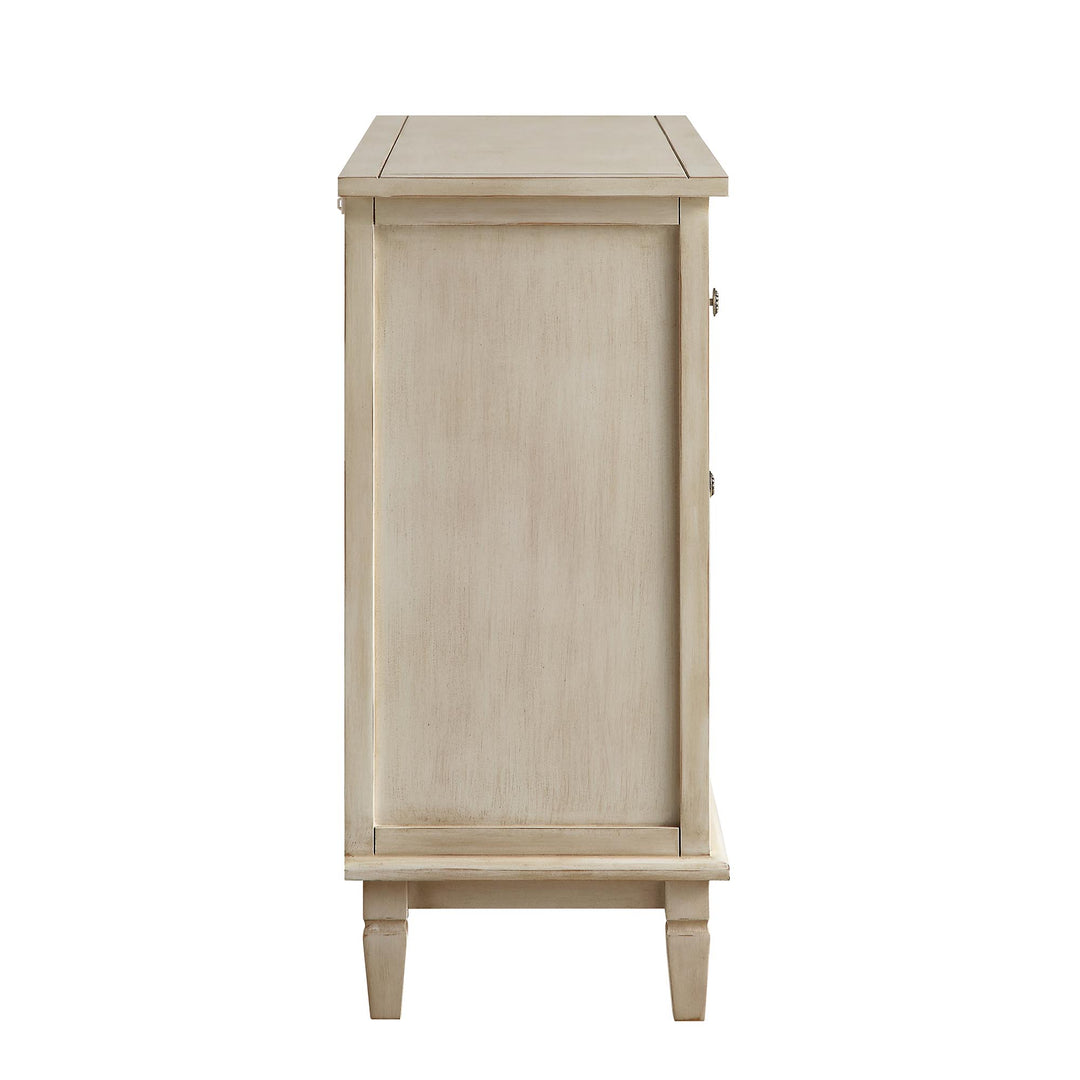 Chantilly Whitewashed Carved 3 over 4 Drawer Chest | daals