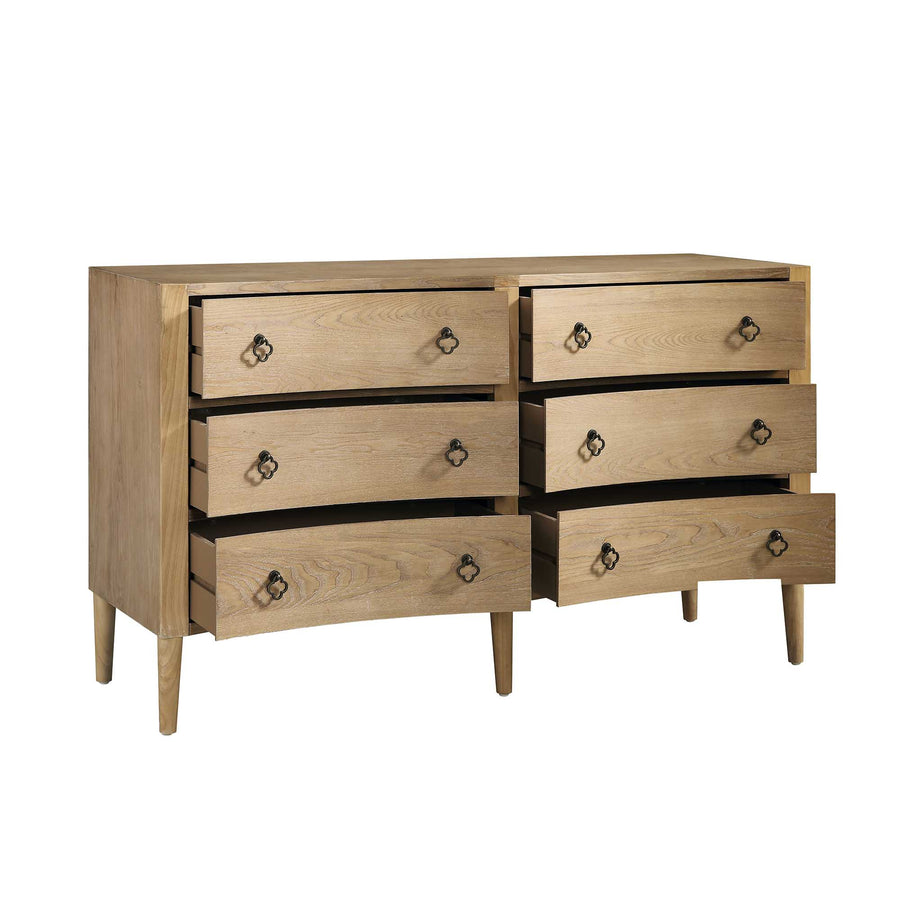 Thalia Concave Double Chest of Drawers, Natural | daals