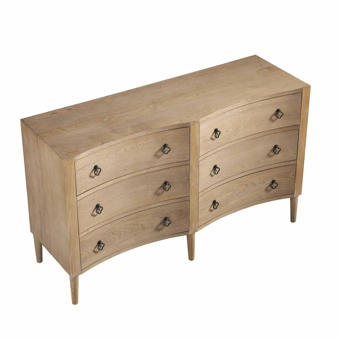 Thalia Concave Double Chest of Drawers, Natural | daals