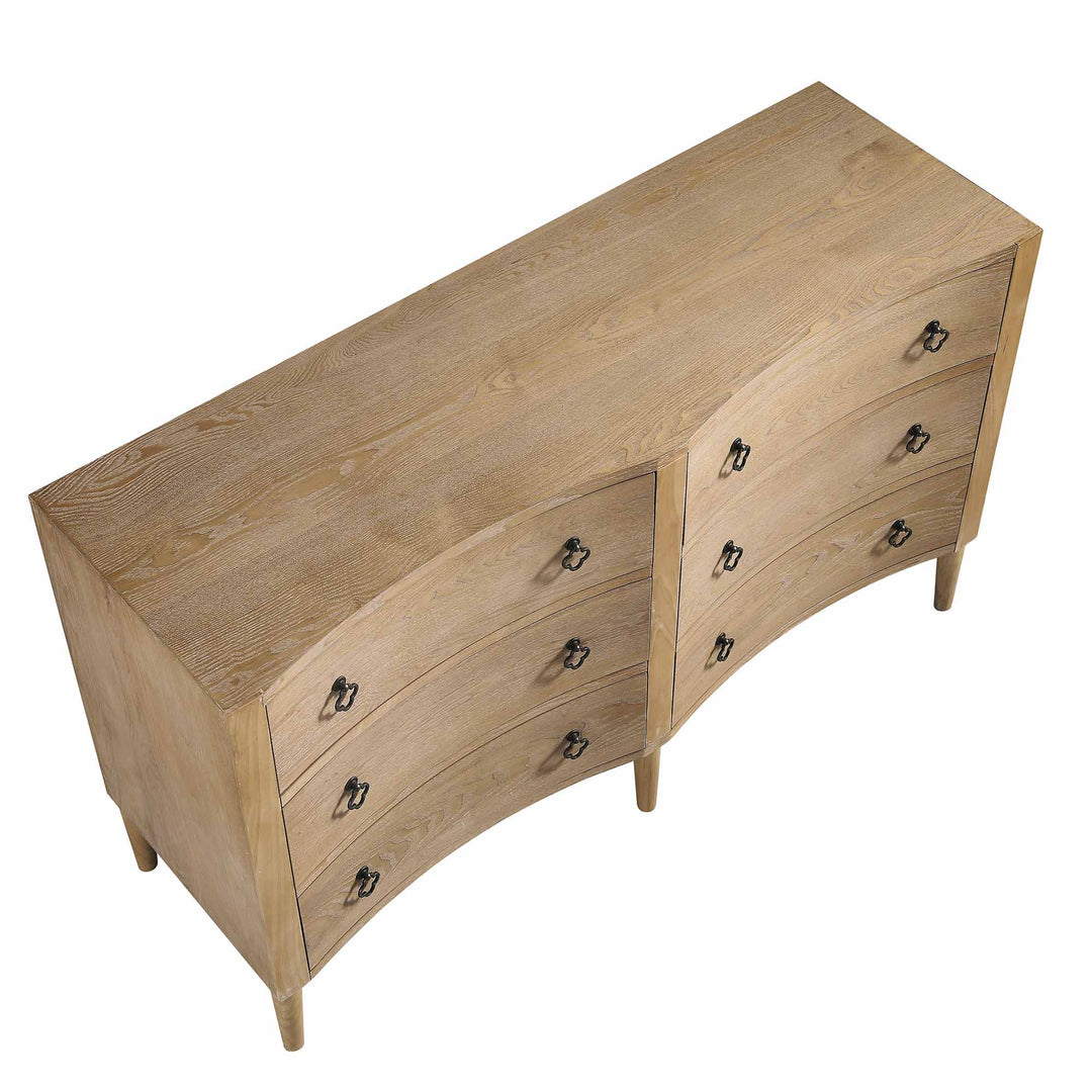 Thalia Concave Double Chest of Drawers, Natural | daals