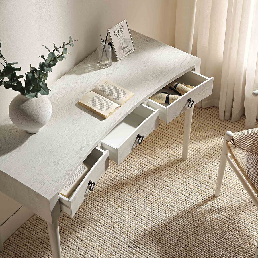 Thalia Concave Dressing Table, Washed White | daals